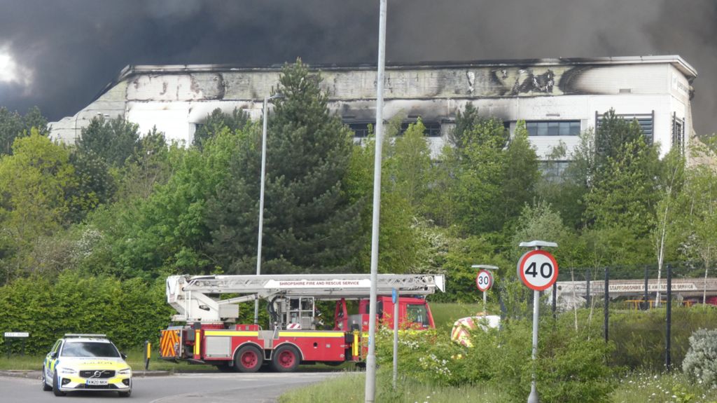 Cannock warehouse blaze not out yet - fire service - BBC News