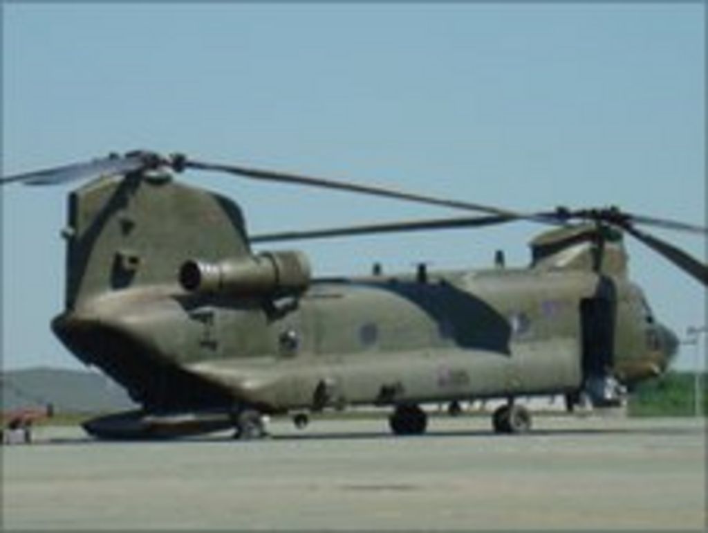 RAF Chinook pilot tells how his helmet saved his life - BBC News