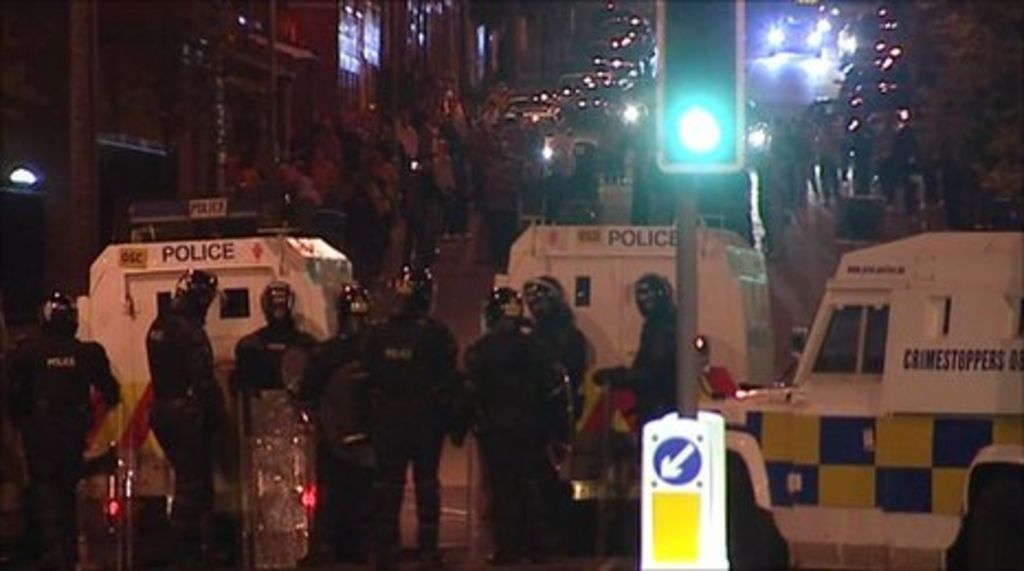Three officers shot during riots in Belfast - BBC News