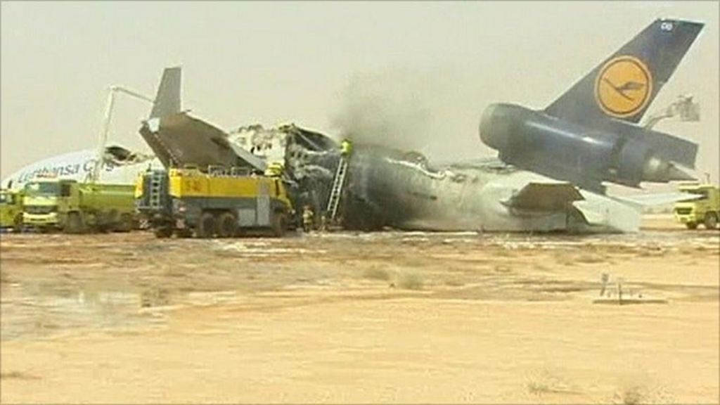 Lufthansa cargo plane crashes at Riyadh airport - BBC News