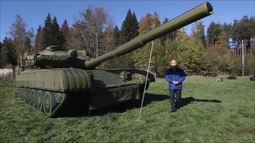 Russian army blows up its inflatable weapons - BBC News