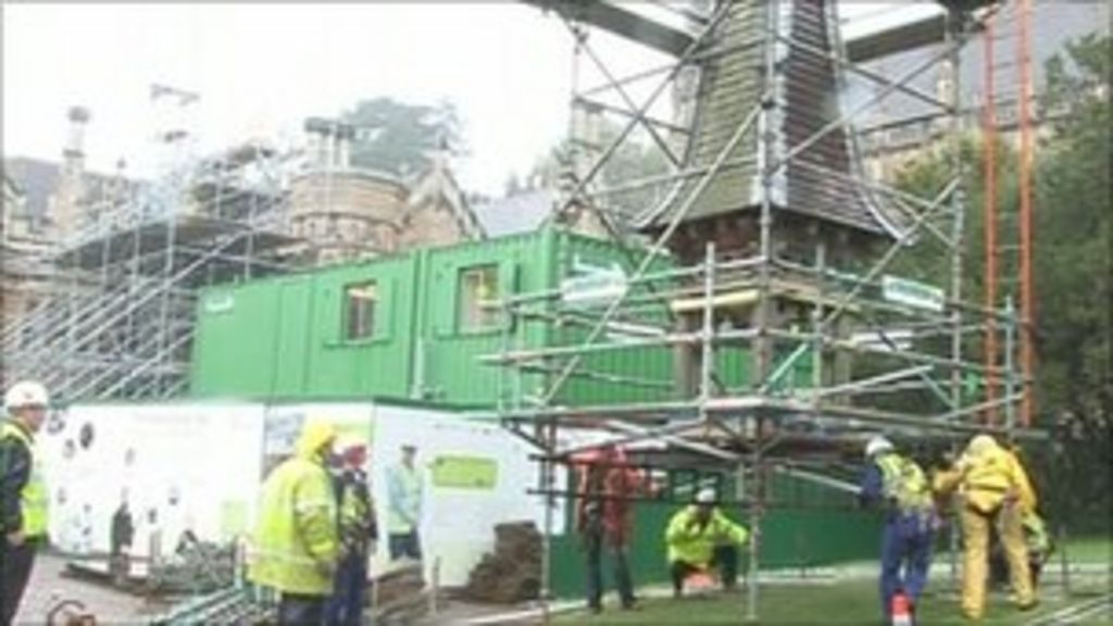 Tyntesfield house bell tower to be lifted back in place - BBC News