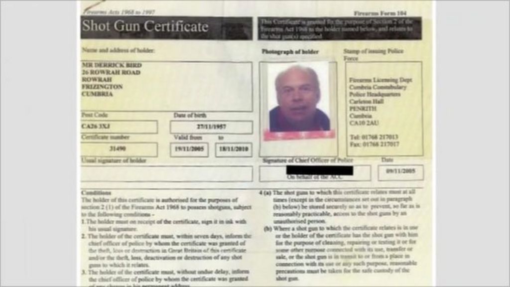 Derrick Bird Cumbria shootings prompt gun rule plans - BBC News