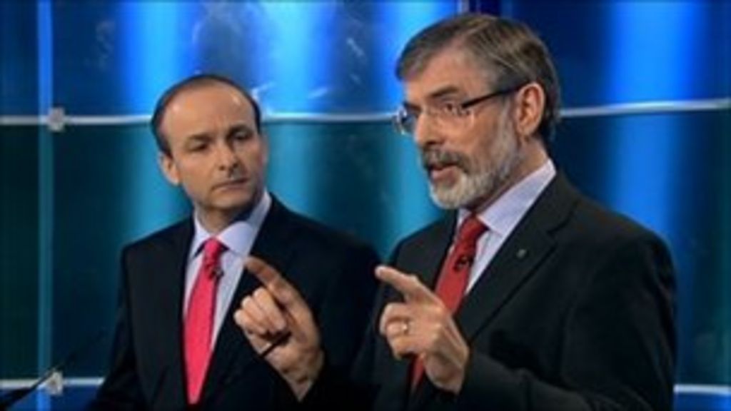 Irish political parties in five-way election debate - BBC News
