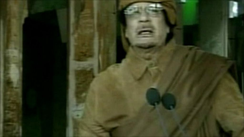 Col Gaddafi's defiant address: 'I am a fighter' - BBC News