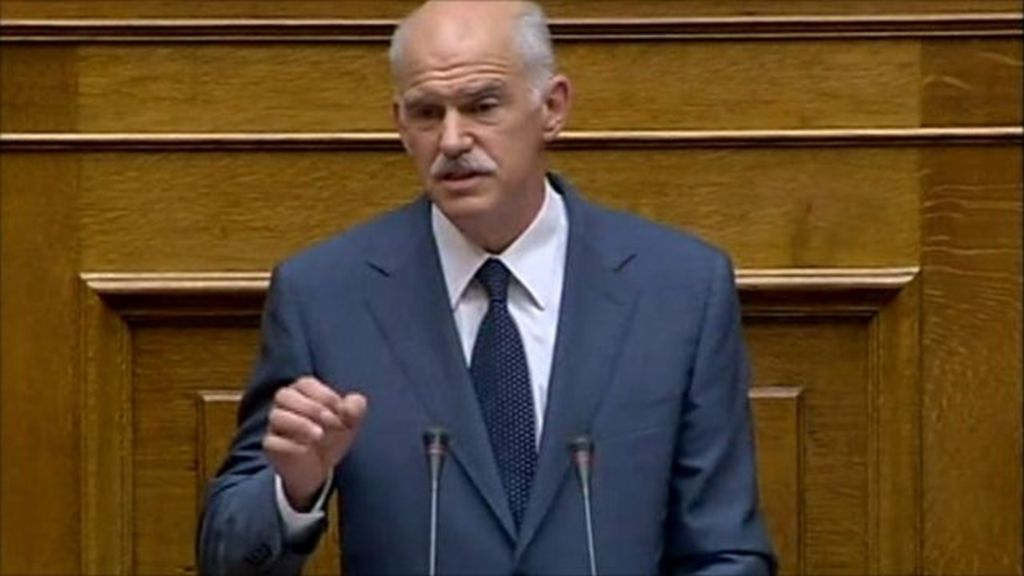 Greek PM George Papandreou: 'I won't back down' - BBC News