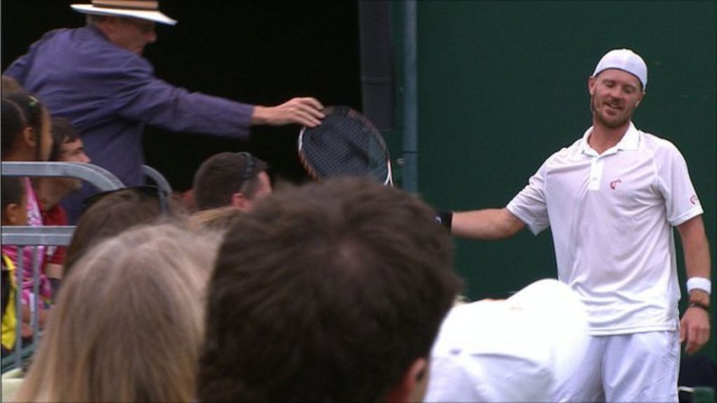 Wimbledon 2011: Slammed racquet bounces out of court - BBC Sport