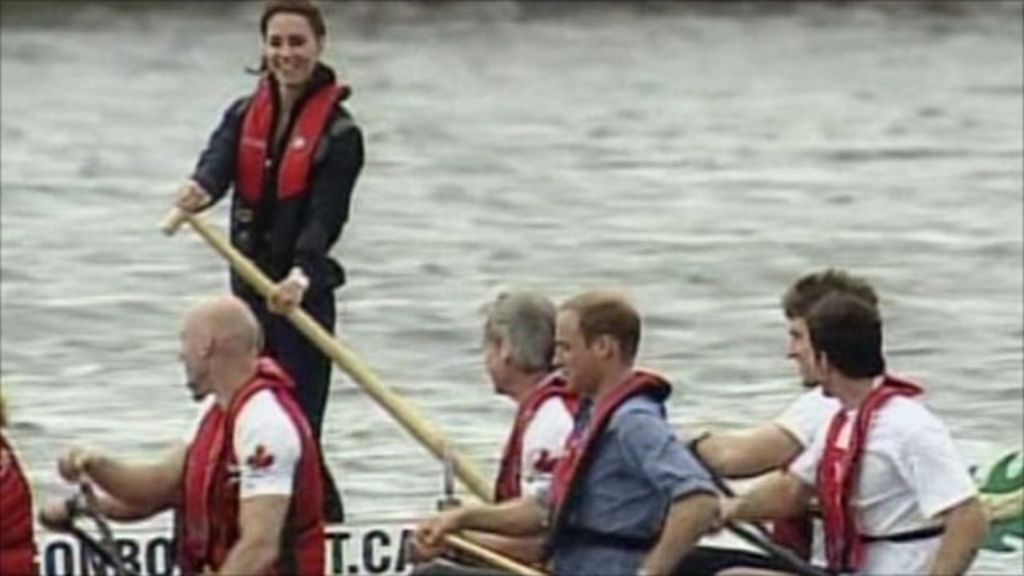 Royal couple take part in dragon boat race - BBC News