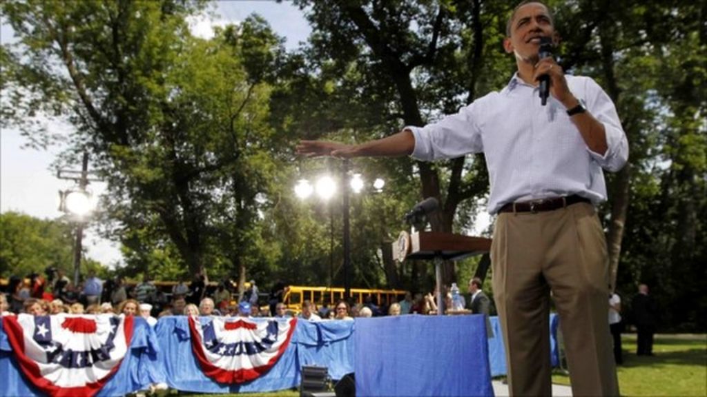 Barack Obama begins campaign-style Midwest tour - BBC News