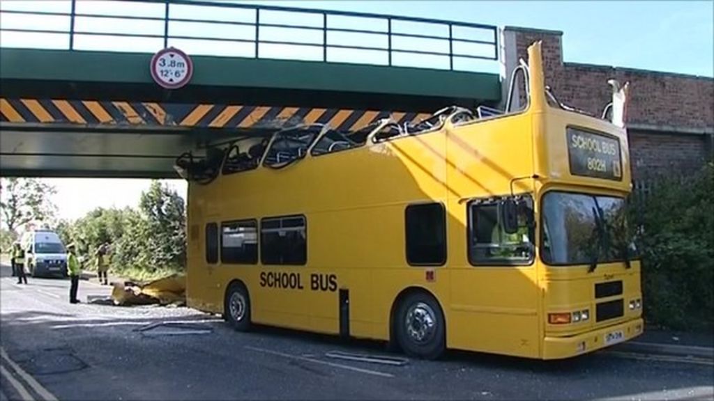 School bus in Darlington railway bridge collision - BBC News