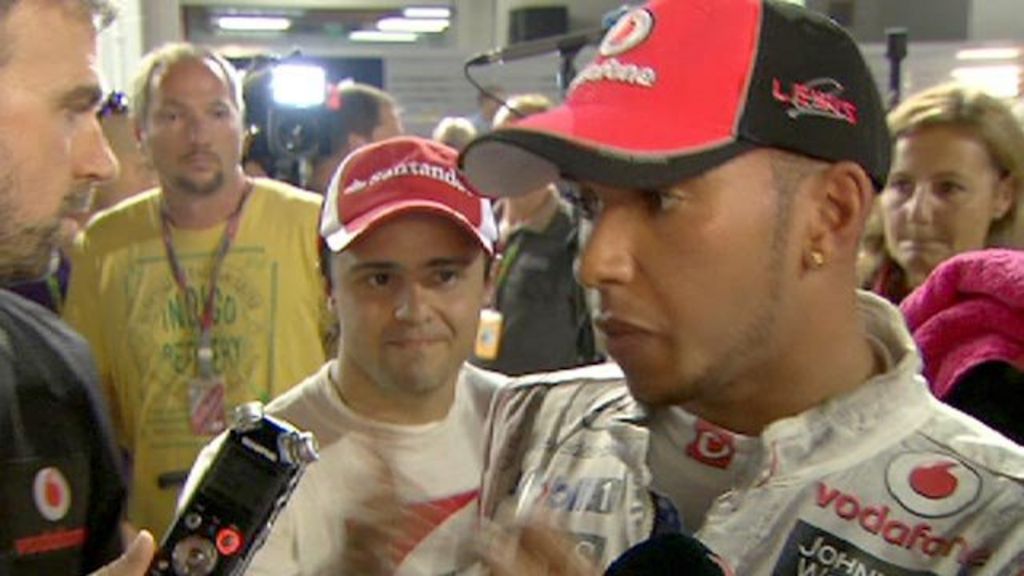 Angry Felipe Massa interrupts Lewis Hamilton interview - BBC Sport