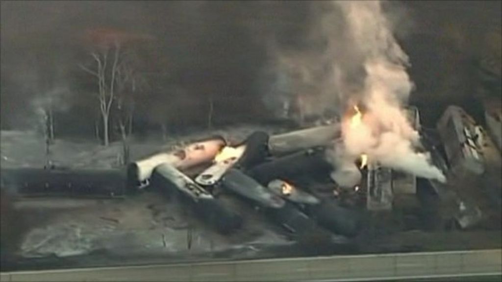 US train explodes after derailment in Illinois - BBC News
