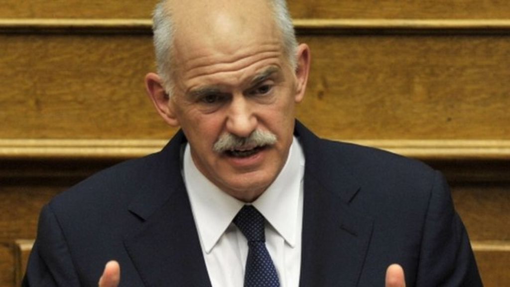 Greek PM Papandreou makes statement - BBC News