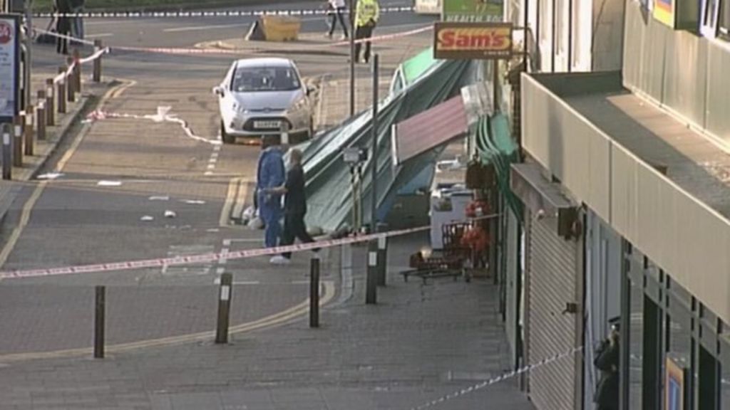 'Sombre mood' at Kingsbury stabbing attack scene - BBC News