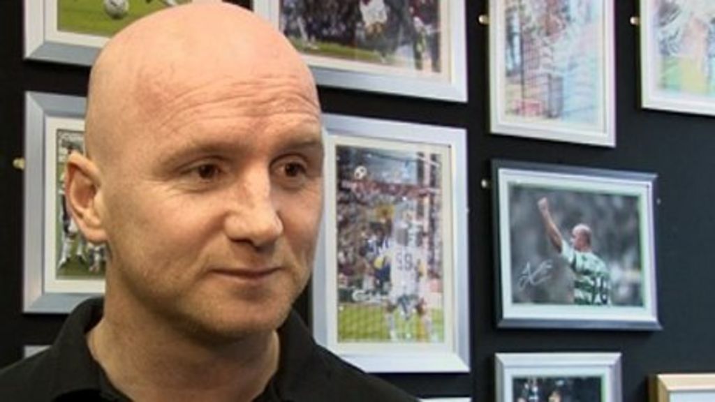John Hartson at Maggie's Swansea cancer centre opening - BBC News