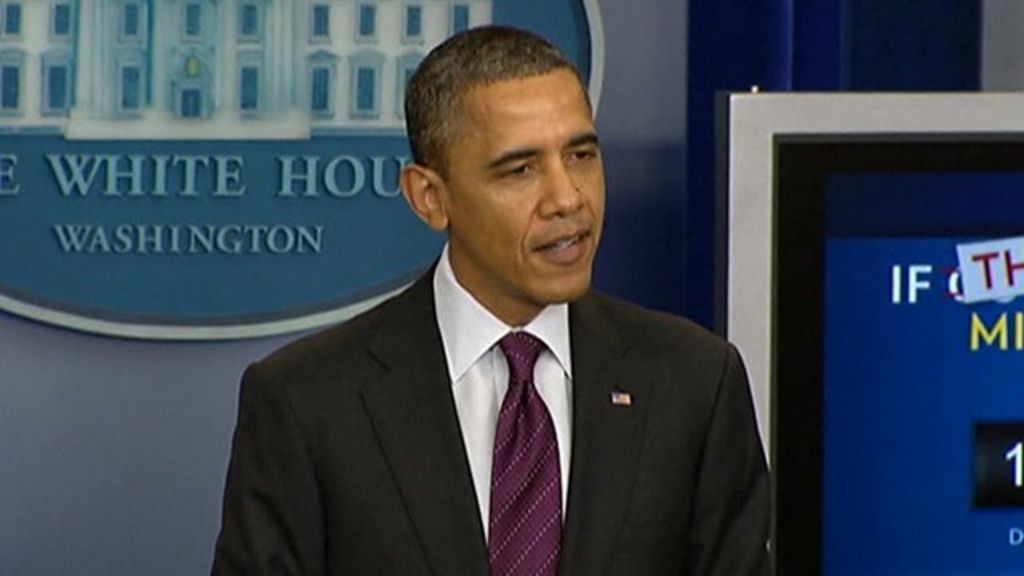 Frustrated Obama takes over tax cut press conference - BBC News