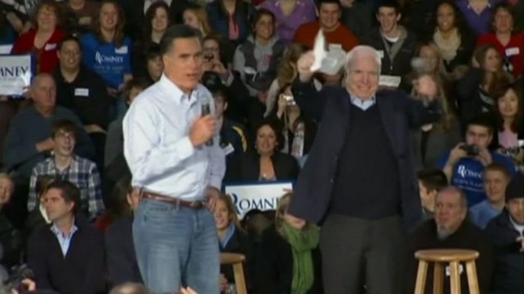 John McCain backs Mitt Romney for the White House - BBC News