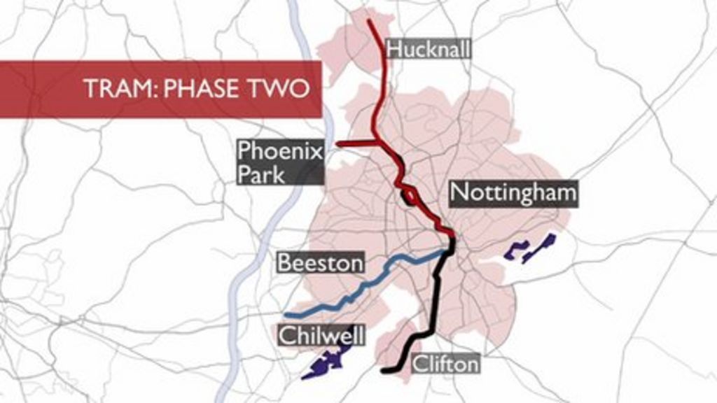 Making way for Nottingham's £570m tram extension - BBC News