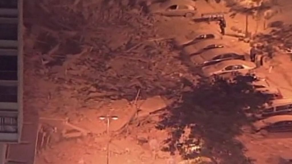 Aerial shots of Rio building collapse - BBC News