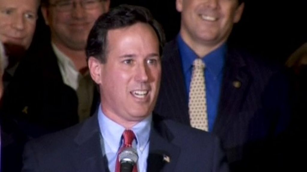 Rick Santorum wins double over Mitt Romney - BBC News