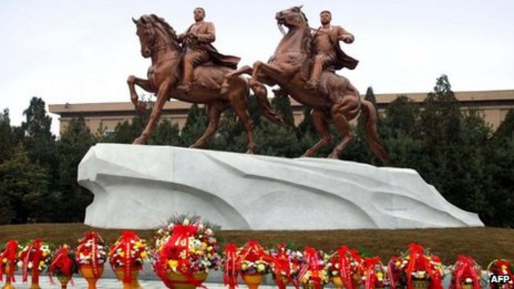 Giant Kim Jong-il statue unveiled for his 70th birthday - BBC News