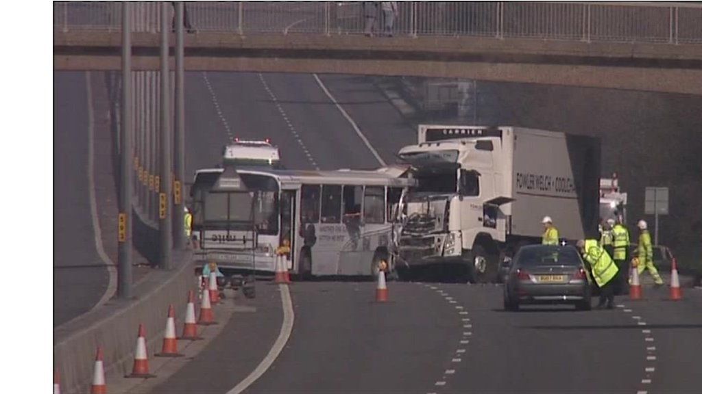 Coach driver arrested after fatal crash on the M5 - BBC News
