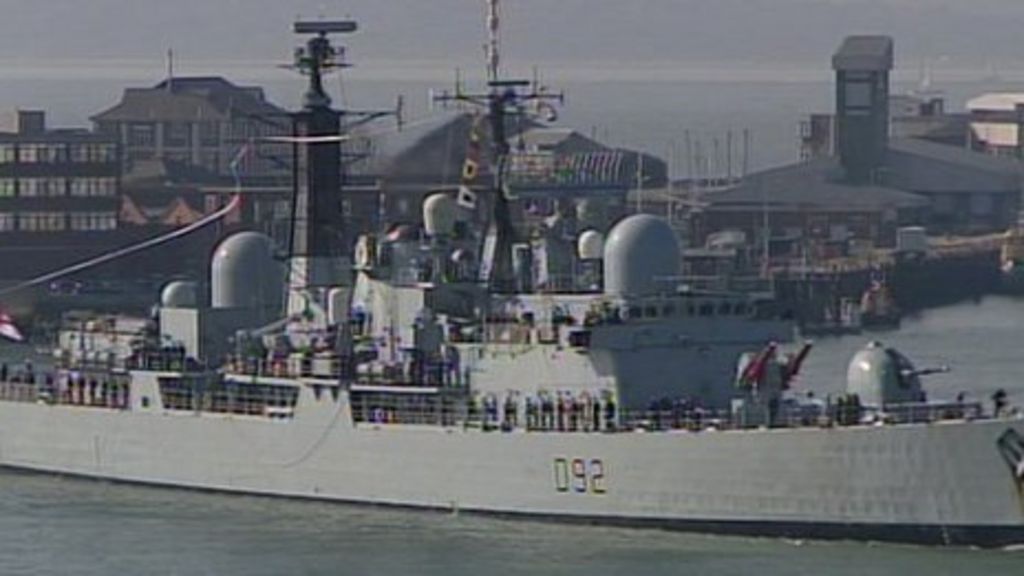 HMS Liverpool returns to Portsmouth in her final voyage - BBC News