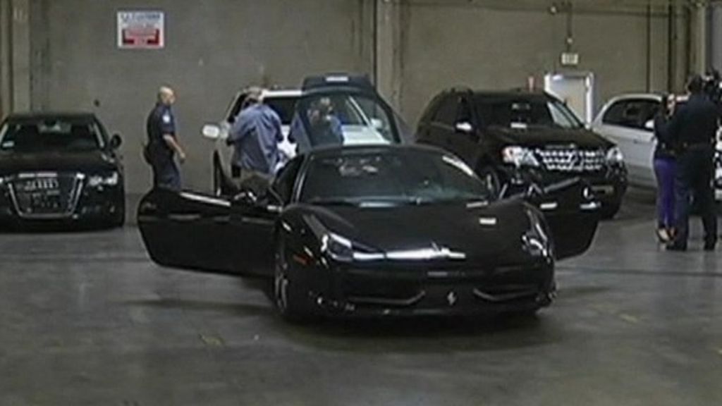 Stolen luxury cars seized by US customs officers - BBC News