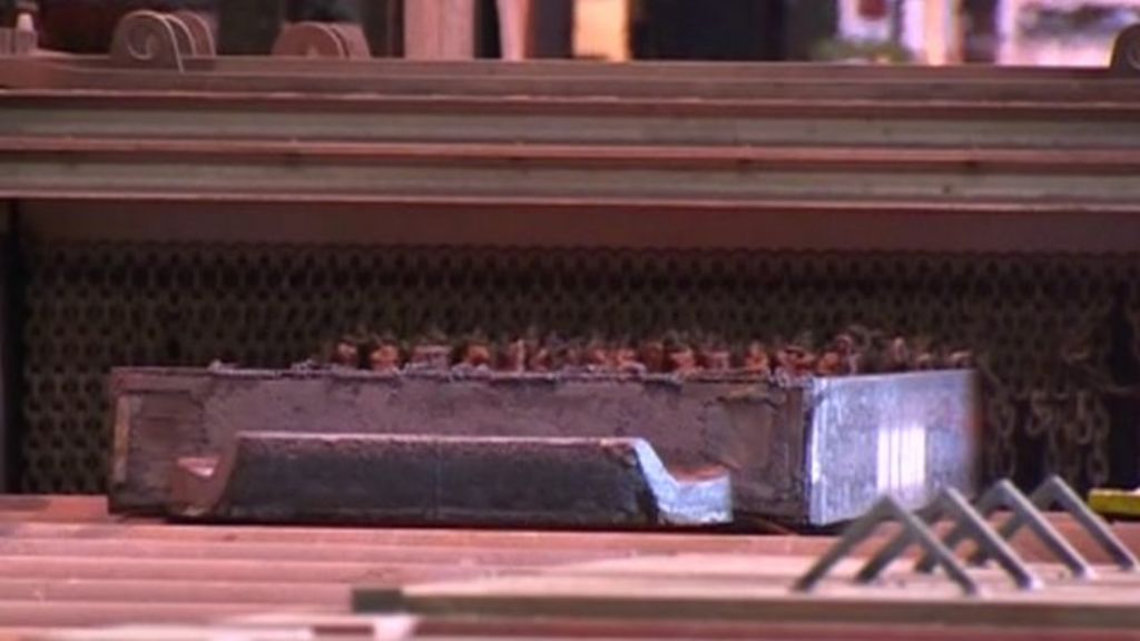 Redcar SSI produces first steel slab in two years - BBC News