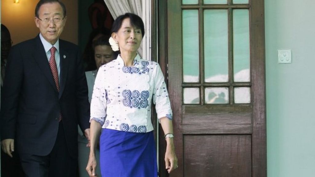 UN chief Ban Ki-moon : Aung San Suu Kyi 'symbol of hope' - BBC News