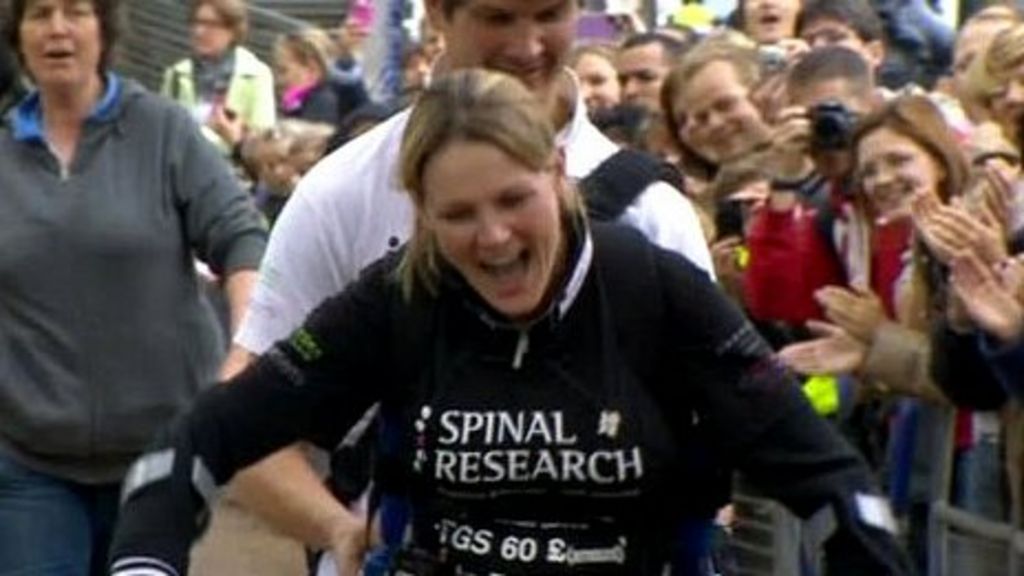 'Bionic' woman finishes London Marathon - BBC Newsround