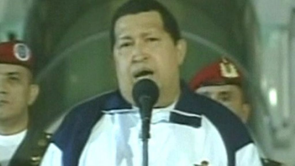 President Chavez returns from cancer treatment - BBC News