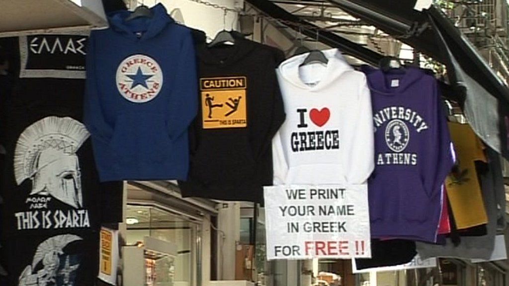 The Greek shopkeepers determined to beat the slump in tourism - BBC News