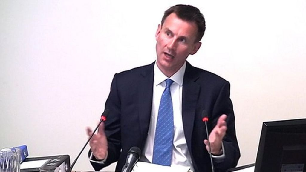 Jeremy Hunt: James Murdoch texts had no impact on bid - BBC News