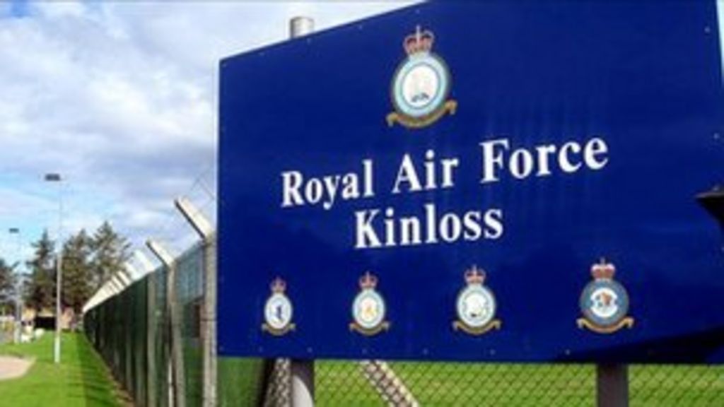 RAF colours come down at Kinloss airfield - BBC News