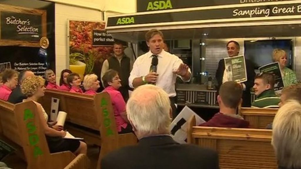Milk price protest at Asda farm show stand - BBC News