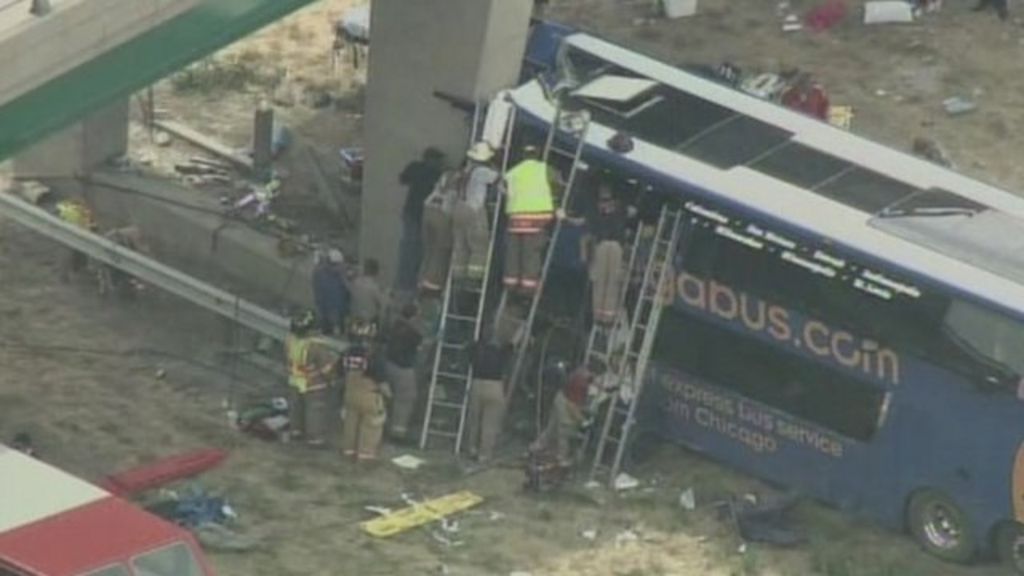 Illinois Megabus crash kills one and injures two dozen - BBC News