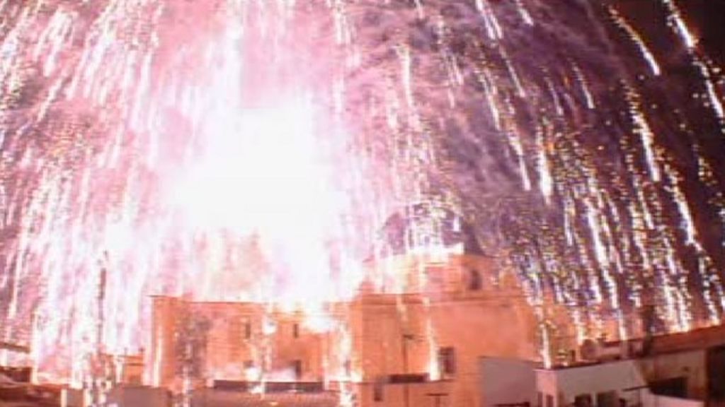 Many injured in church bell tower firework blast - BBC News