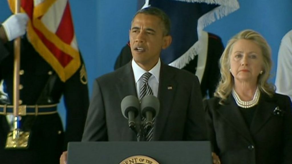 President Obama pays tribute to Americans killed in Libya - BBC News