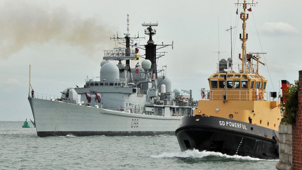 Royal Navy's HMS York makes final Portsmouth return - BBC News