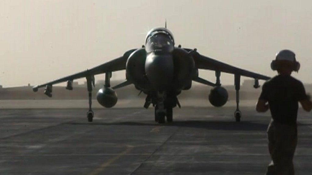 Harriers arrive at Camp Bastion - BBC News