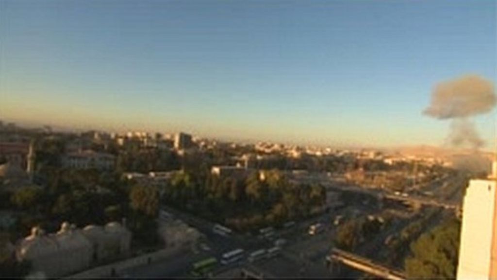 Syrian capital Damascus rocked by twin explosions - BBC News