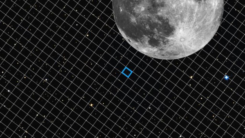Hubble XDF image compared for size with the Moon - BBC News