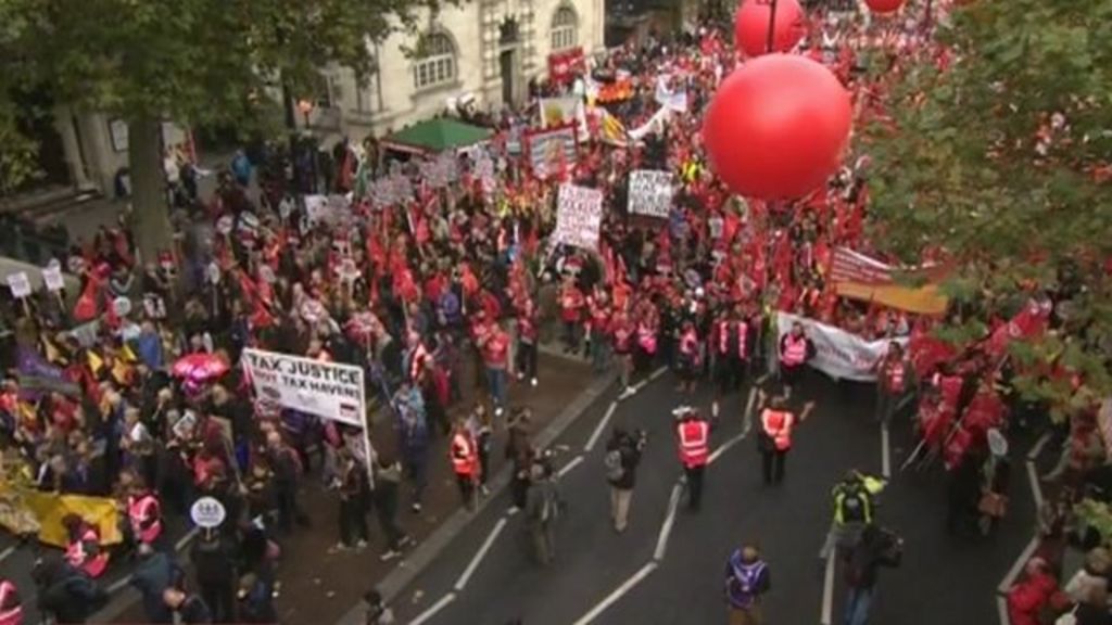 Anti-austerity marches take place - BBC News