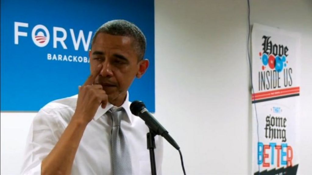 President Barack Obama reduced to tears - BBC News