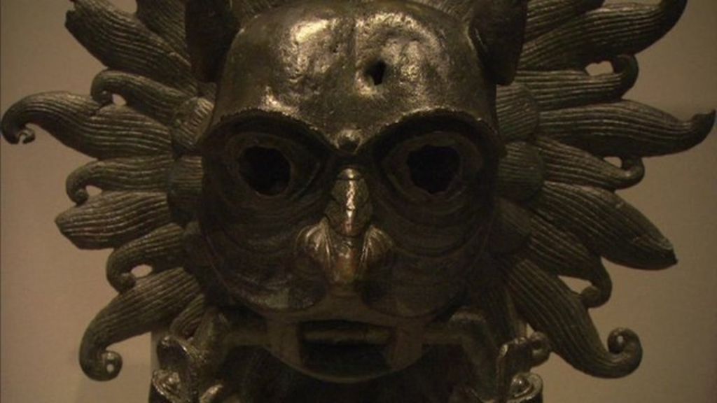 The bronze face to ward off evil spirits - BBC News