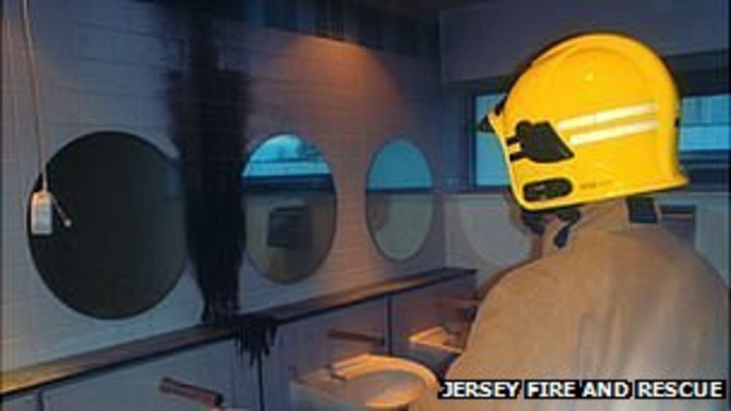 Jersey Grainville School evacuated after toilet fire - BBC News