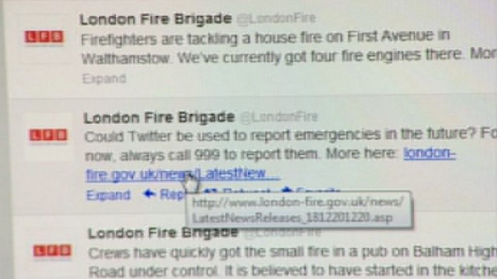 London Fire Brigade could use Twitter for 999-style emergencies - BBC News