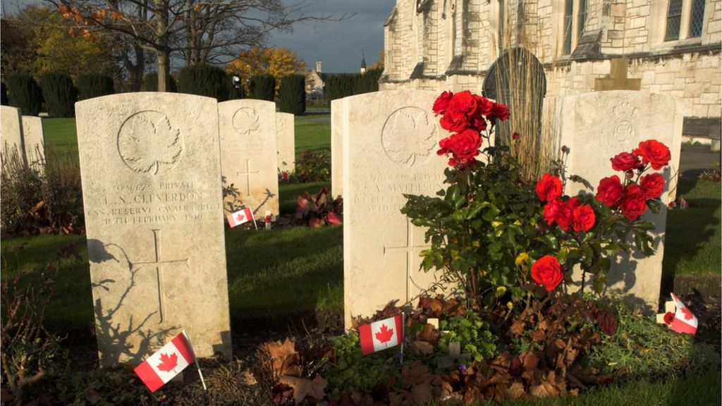 Canadian war graves at St Margaret's Church, Bodelwyddan given QR code ...