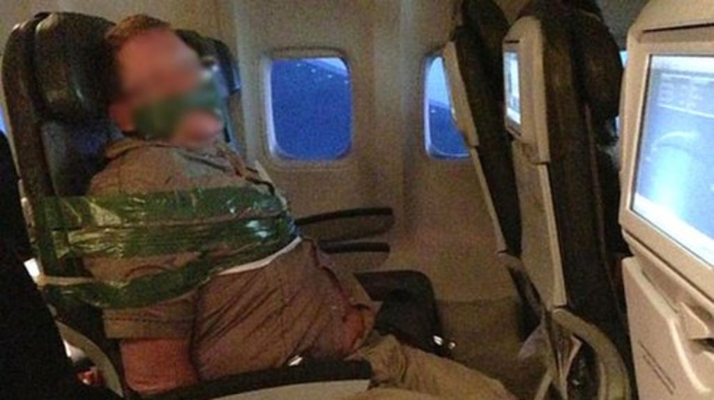 Who, What, Why: Is it legal to restrain air passengers? - BBC News